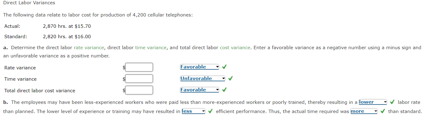 Solved Direct Labor VariancesThe following data relate to | Chegg.com