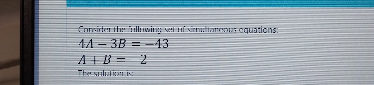 Solved Consider the following set of simultaneous | Chegg.com Solved Consider the following set of simultaneous | Chegg.com