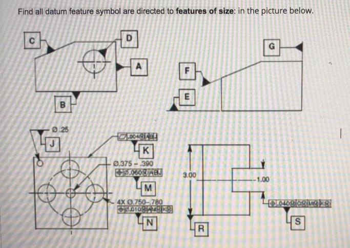 Solved Find all datum feature symbol are directed to | Chegg.com