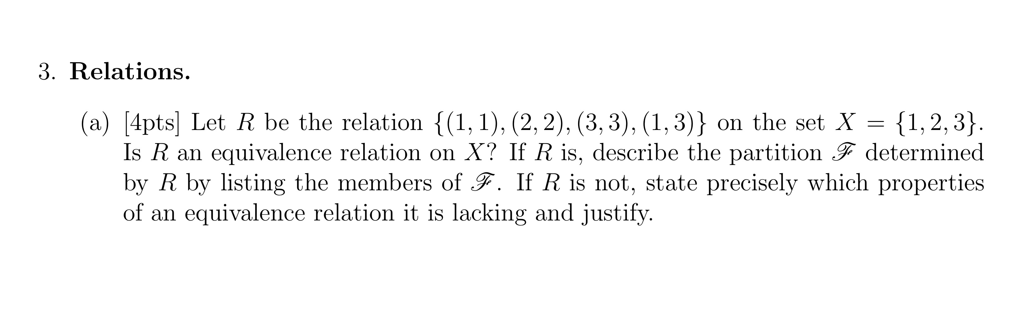Solved Relations.(a) [4pts] ﻿Let R ﻿be the relation | Chegg.com
