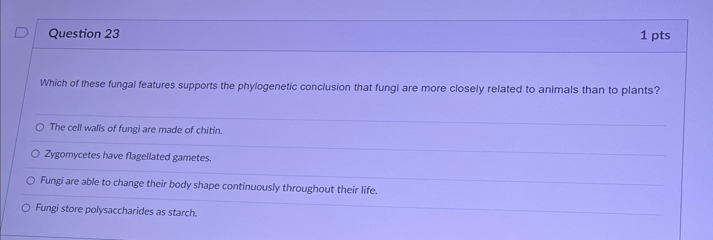 Solved Question 231 ﻿ptsWhich of these fungal features | Chegg.com