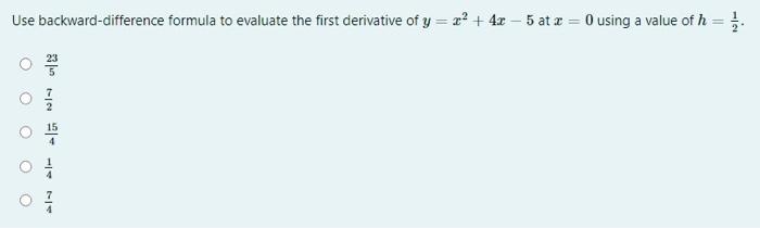Solved Use backward-difference formula to evaluate the first | Chegg.com