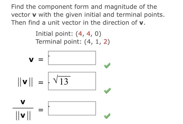 Solved Find the component form and magnitude of the vector v | Chegg.com