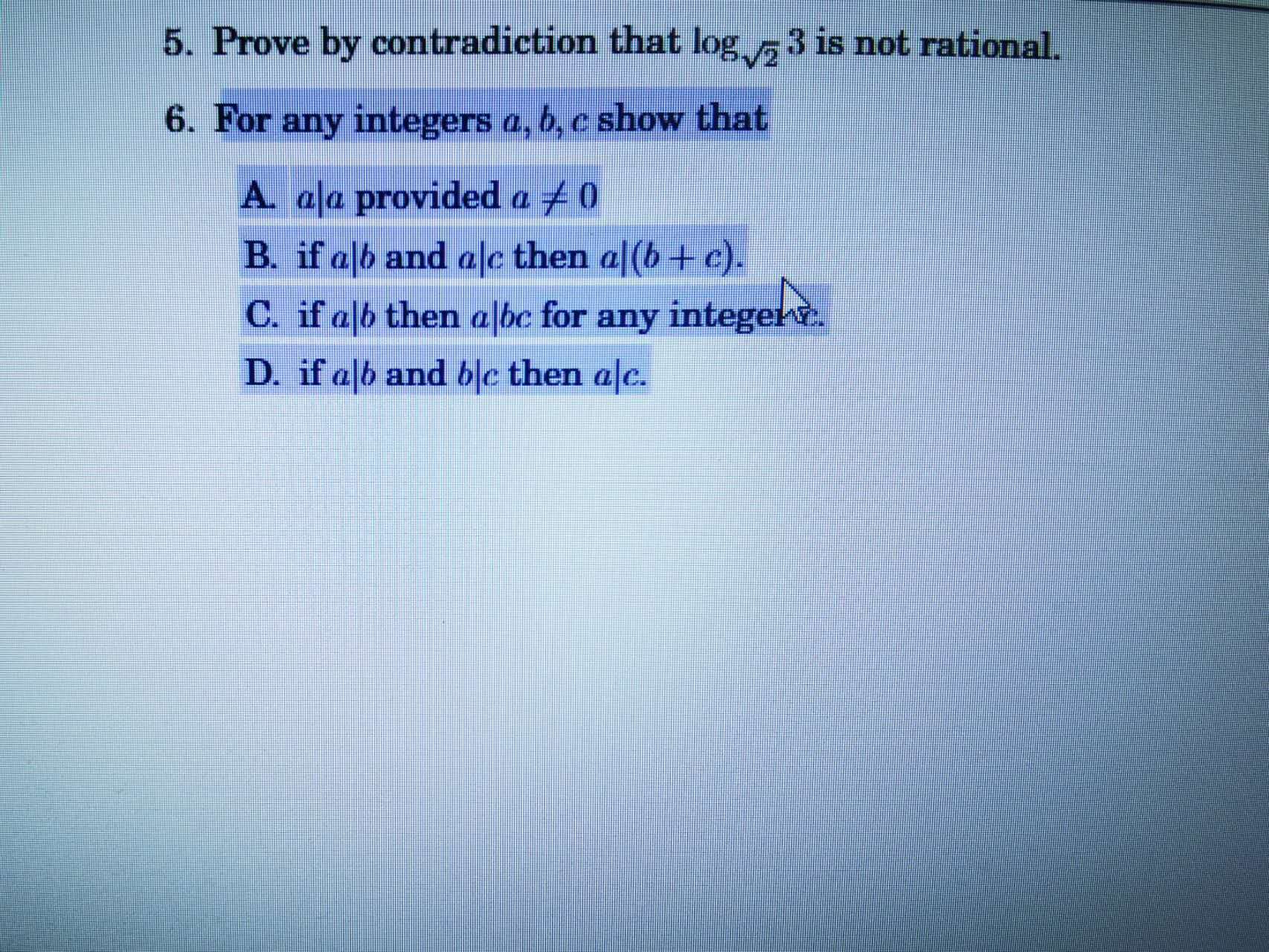 Solved Prove by contradiction that log223 ﻿is not | Chegg.com