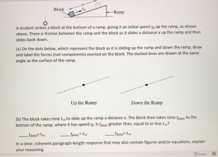 Solved Block -Ramp A student strikes a block at the bottom | Chegg.com