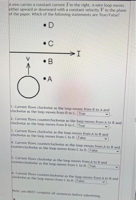 Solved A wire carries a constant current I to the right. A | Chegg.com