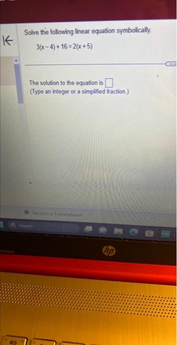Solved Solve the following linear equation symbolically | Chegg.com