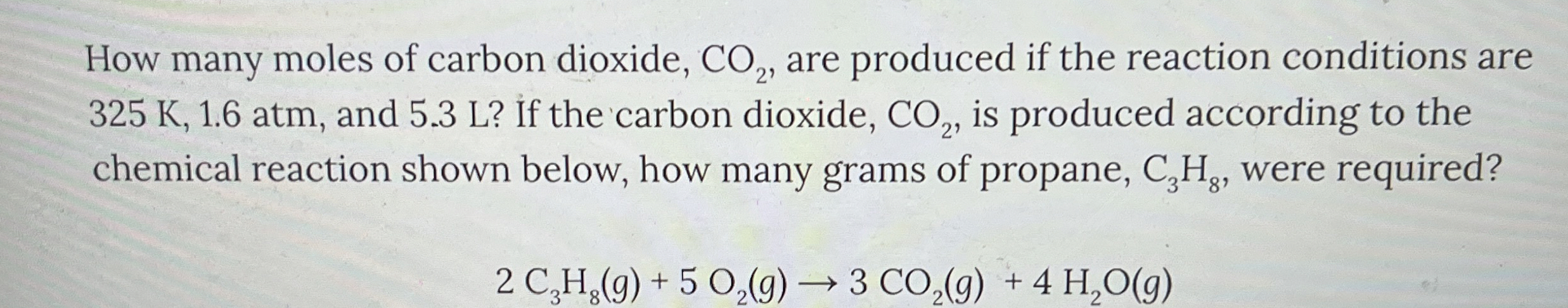 Solved How many moles of carbon dioxide, CO2, ﻿are produced | Chegg.com