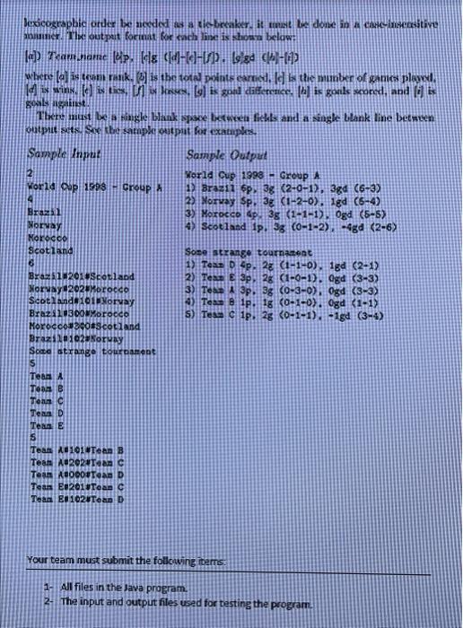 Solved In football, a tournament has a name, team names, and | Chegg.com
