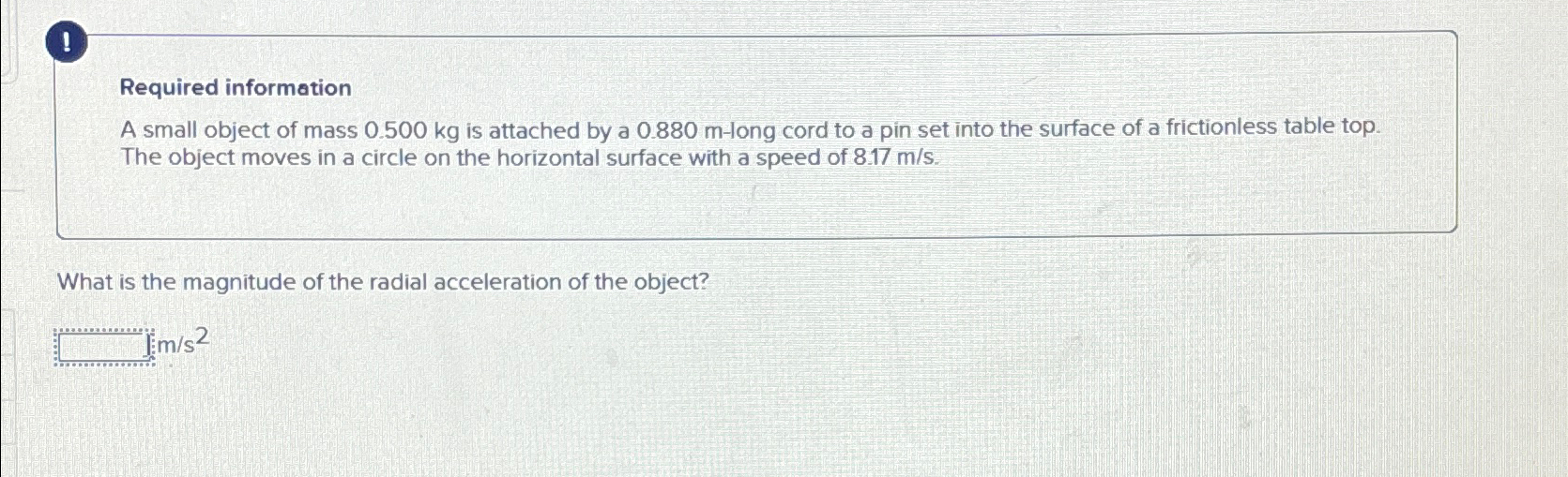 Solved IRequired informationA small object of mass 0.500kg | Chegg.com