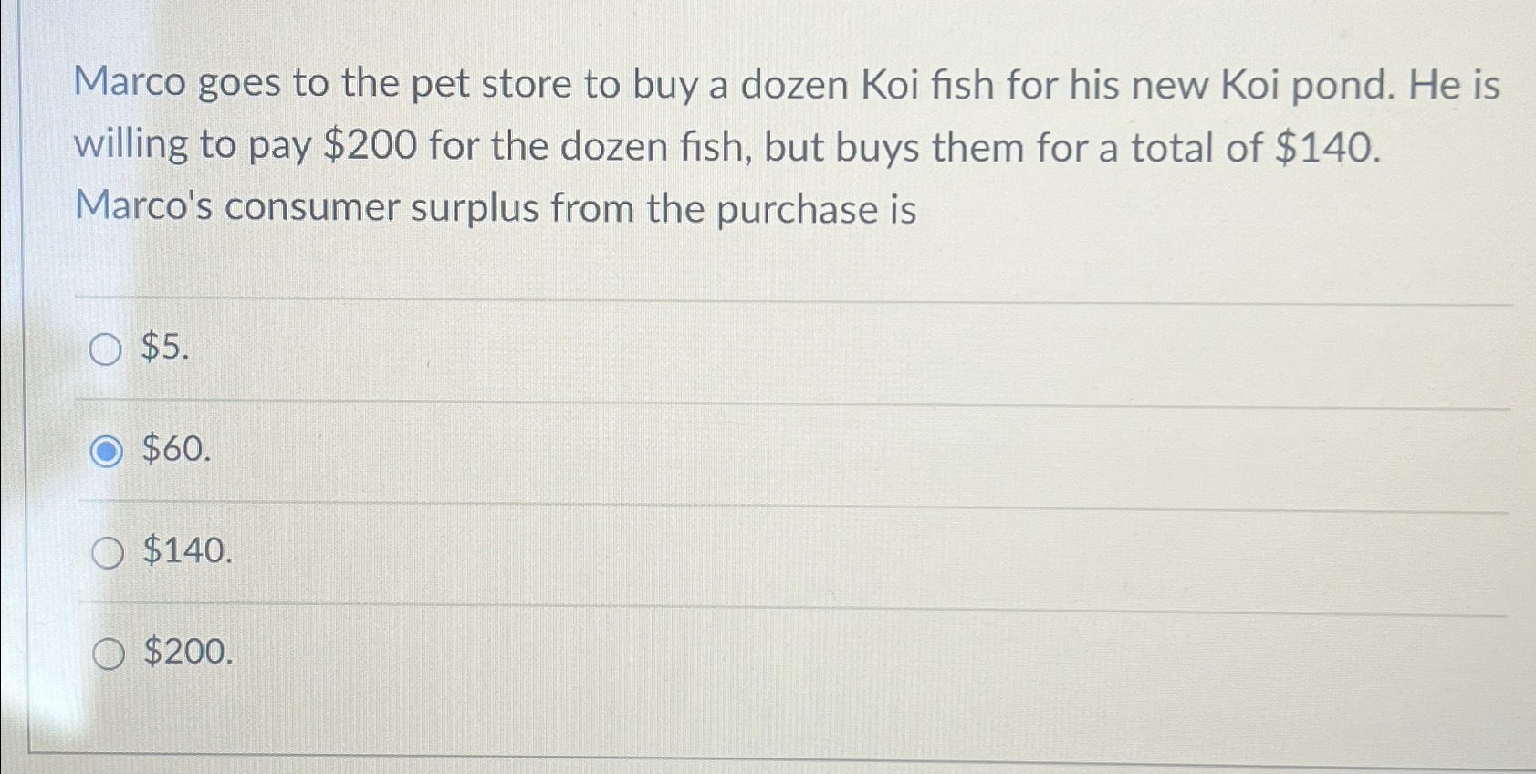 Marco goes to the pet store to buy a dozen Koi fish | Chegg.com