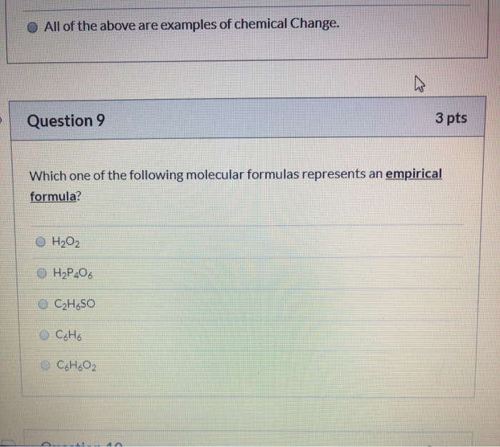 Solved © All of the above are examples of chemical Change. | Chegg.com