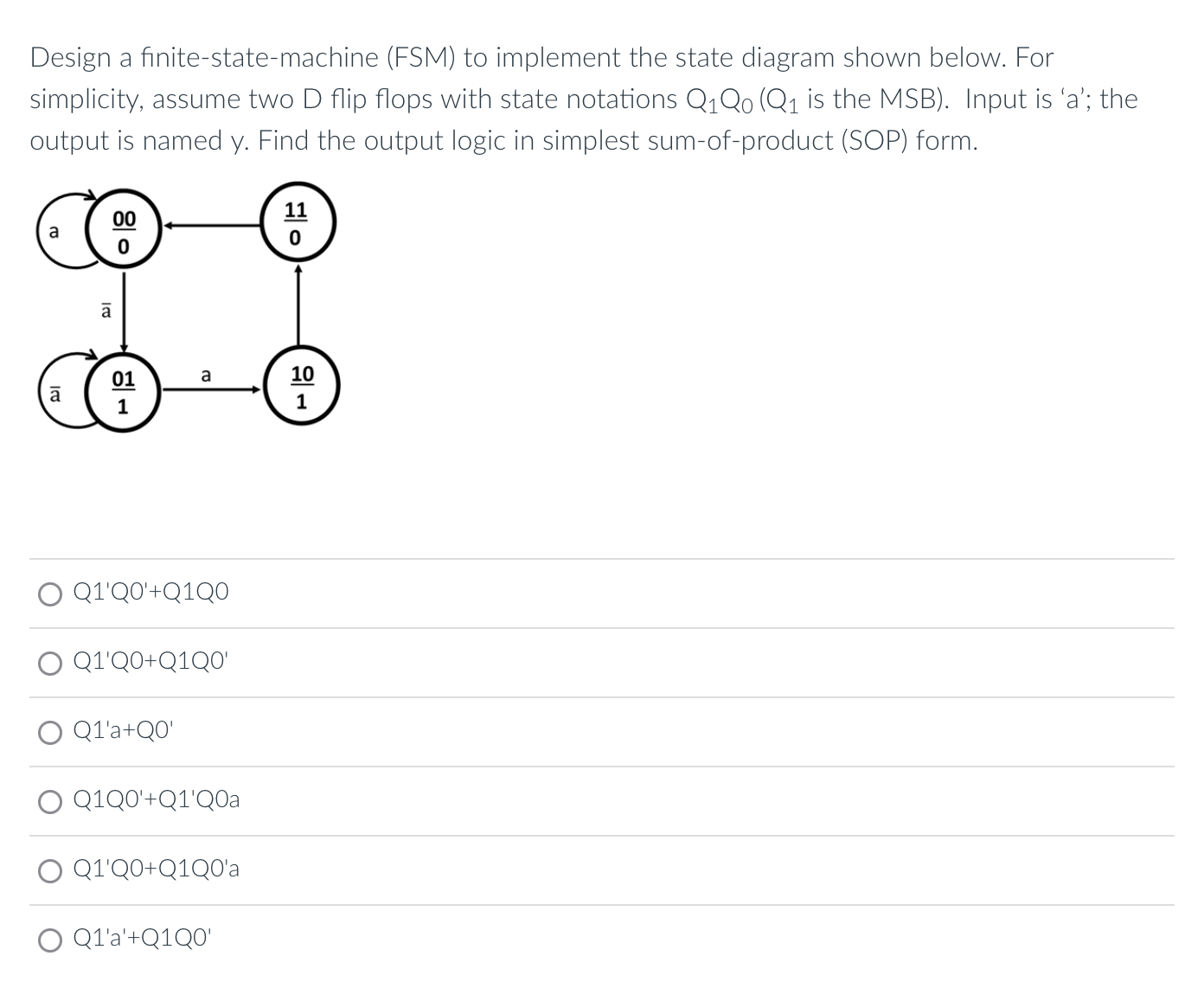 Solved Design a finite-state-machine (FSM) ﻿to implement the | Chegg.com
