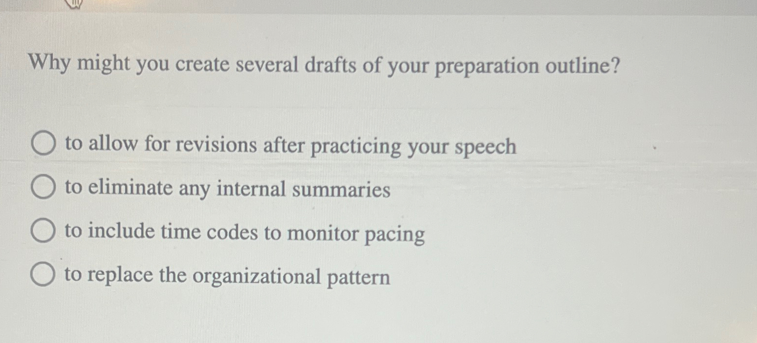 Solved Why might you create several drafts of your | Chegg.com