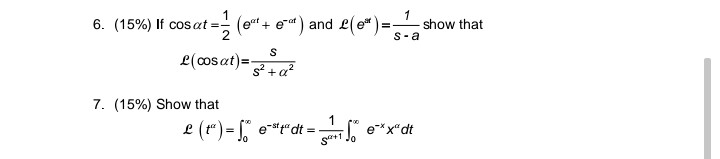 Solved Table 6.1 Some Functions flt) and Their Laplace | Chegg.com