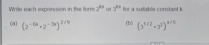 Solved write each expression on the form 2kx or 3kx for a | Chegg.com