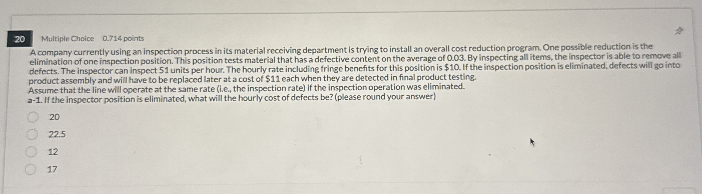Solved Multiple Choice 0.714 ﻿pointsA company currently | Chegg.com