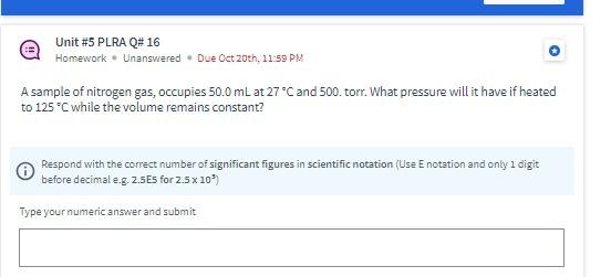 Solved Unit \#5 PLRA Q\# 16 Homework * Unanswered * Due Oct | Chegg.com