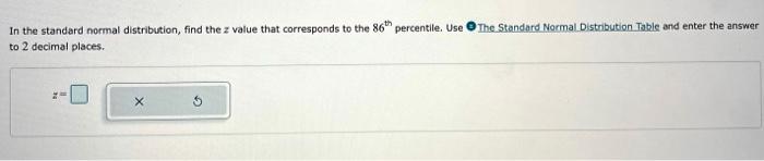 Solved In the standard normal distribution, find the z value | Chegg.com