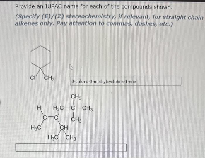 Solved Provide an IUPAC name for each of the compounds | Chegg.com