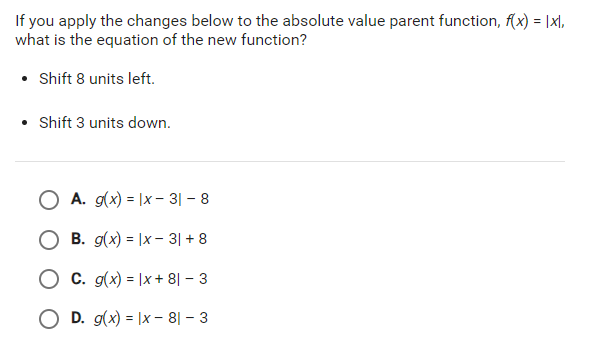 Solved If you apply the changes below to the absolute value | Chegg.com