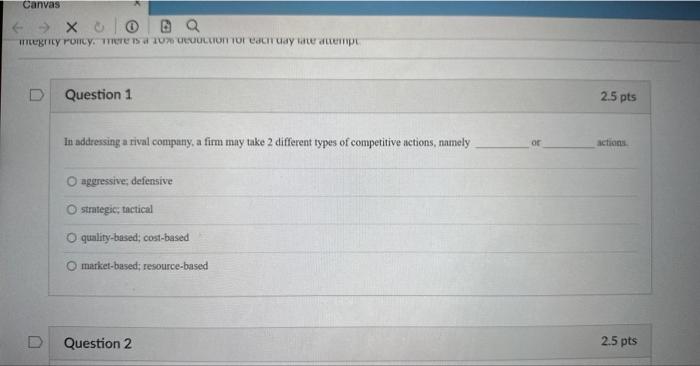 Solved In addressing a rival company, a firm may take 2 | Chegg.com