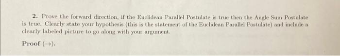 Postulate (Euclidean Parallel Postulate). For every | Chegg.com