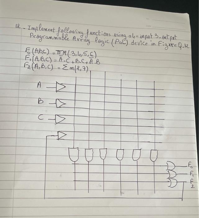 Solved 12... Implement following functions using alk-input | Chegg.com