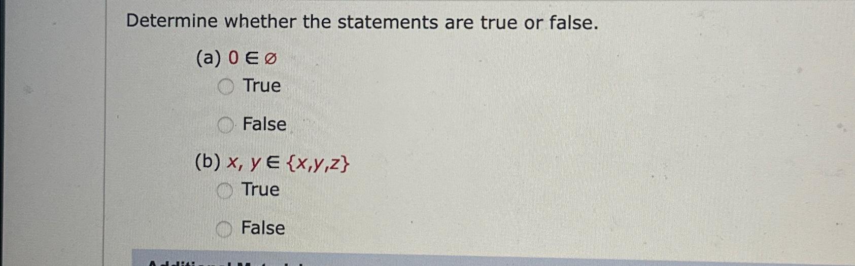 Determine whether the statements are true or | Chegg.com