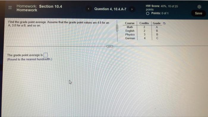 Solved Homework Section 10 4 Homework Question 4 10 4 A 7