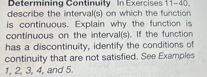 Solved Determining Continuity In Exercises 11-40, describe | Chegg.com