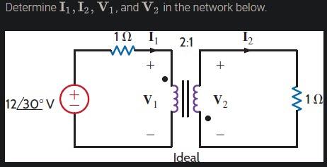 Solved Determine I1, I2, V1, and V, in the network below. | Chegg.com