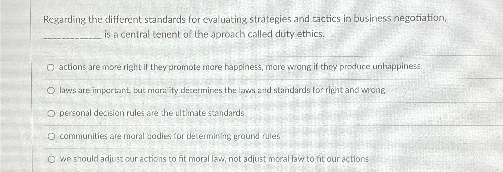 Solved Regarding the different standards for evaluating | Chegg.com