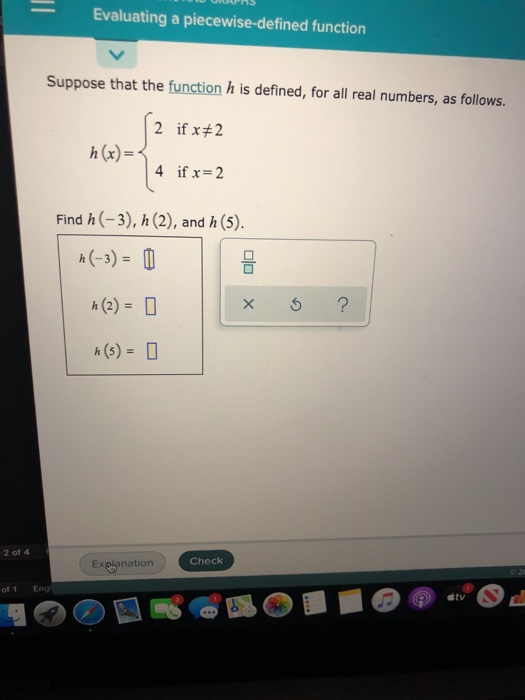 Solved = Evaluating a piecewise-defined function Suppose | Chegg.com
