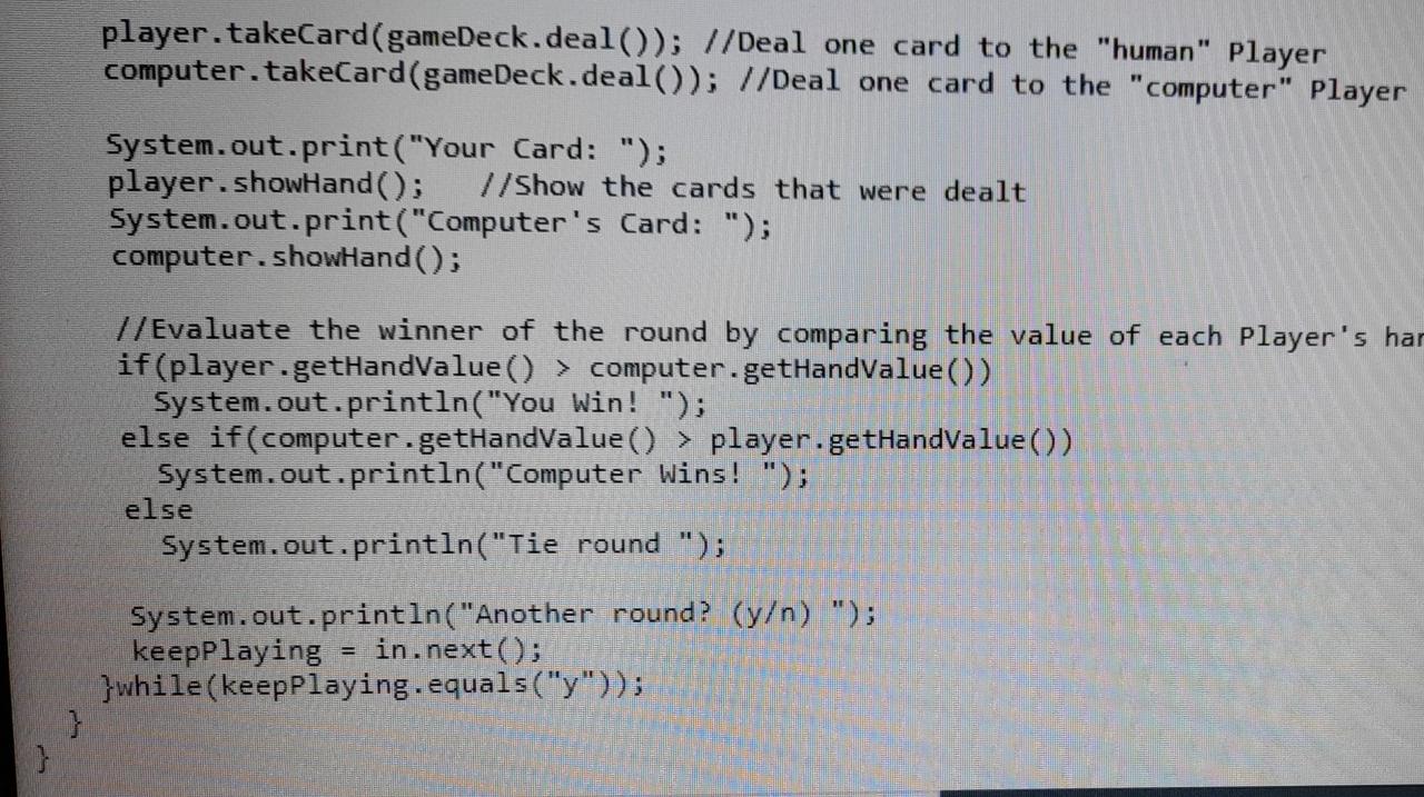 Solved Player Name String Hand Card Player N String