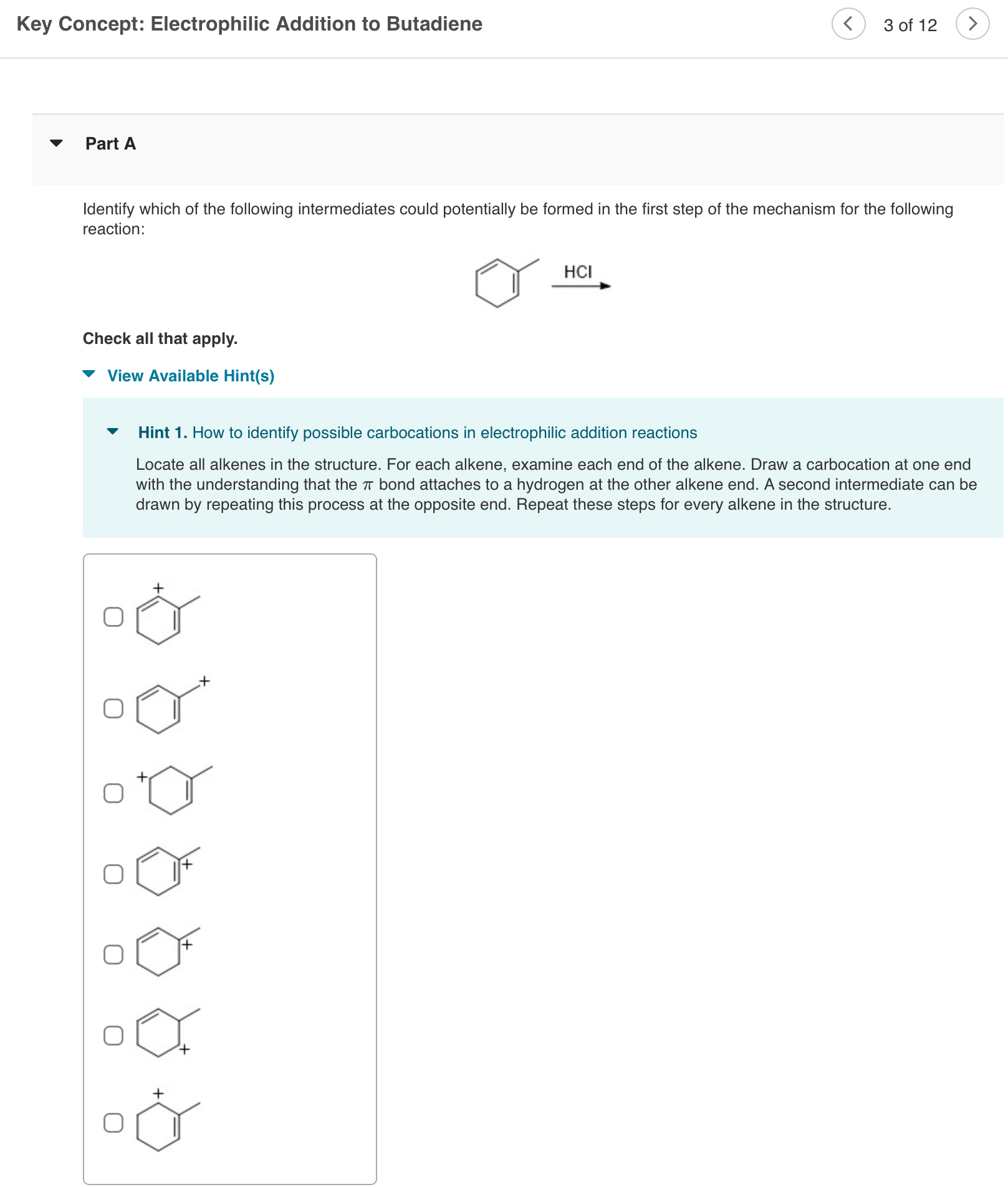 Solved Key Concept: Electrophilic Addition to Butadiene3 ﻿of | Chegg.com