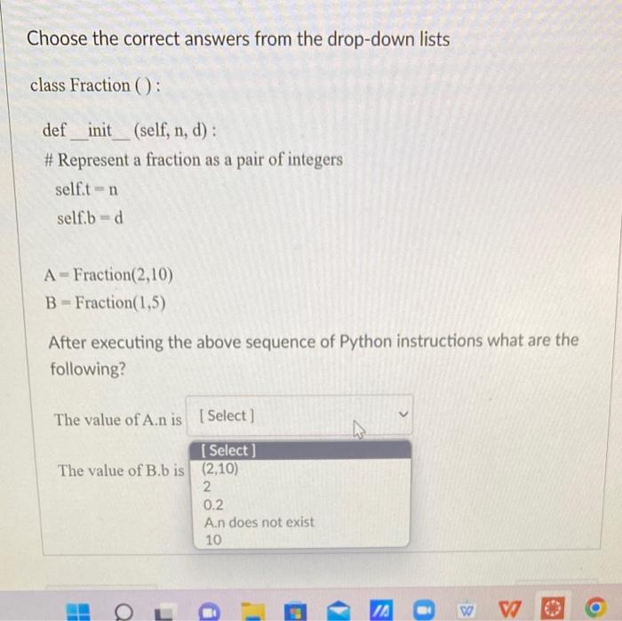Solved Choose the correct answers from the drop-down lists | Chegg.com