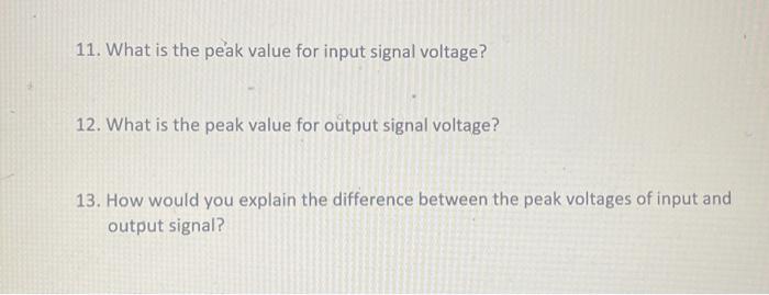 Solved \r\n11. What is the peak value for input signal | Chegg.com
