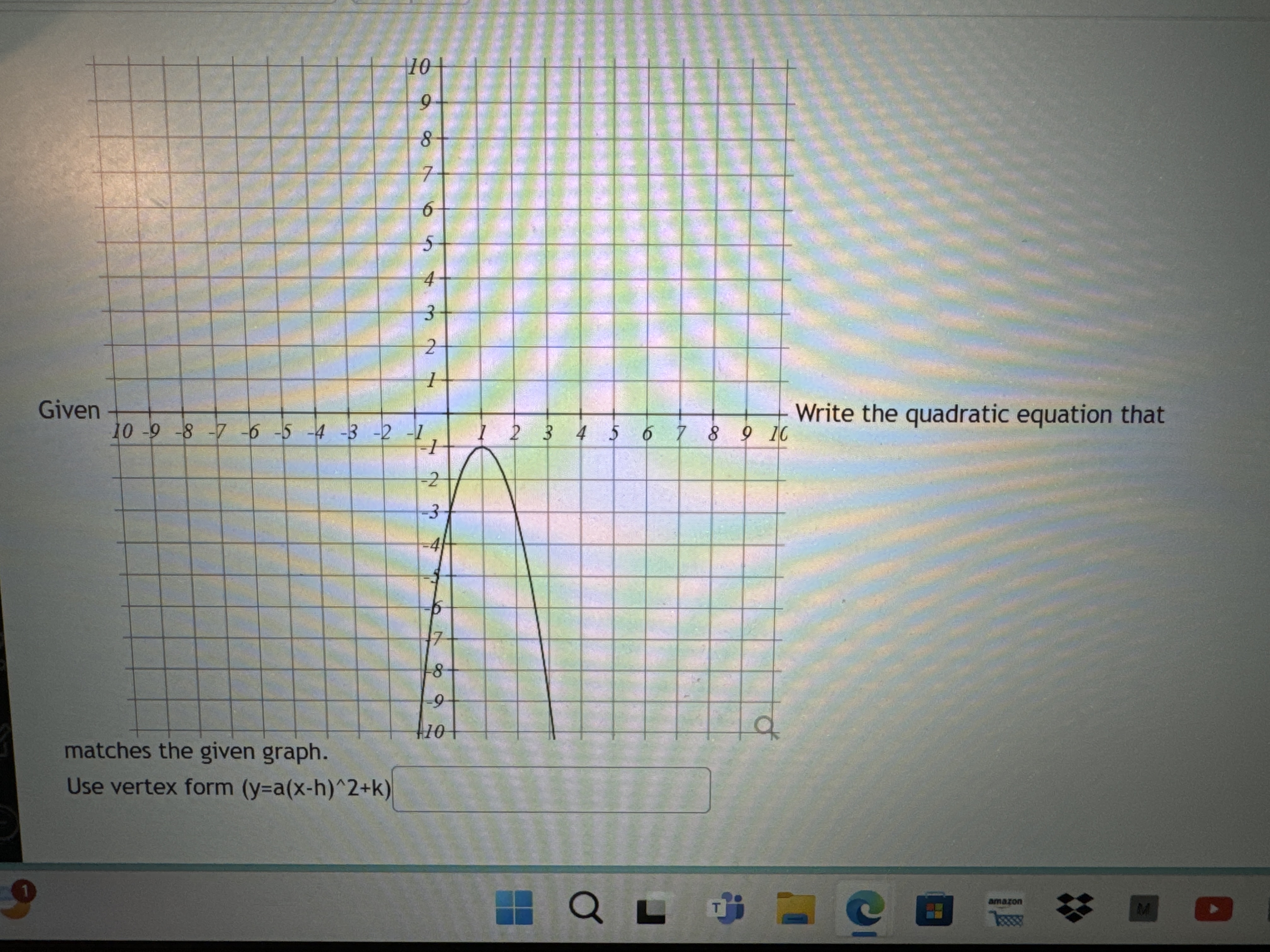 Solved write the quadratic equation that matches the given | Chegg.com