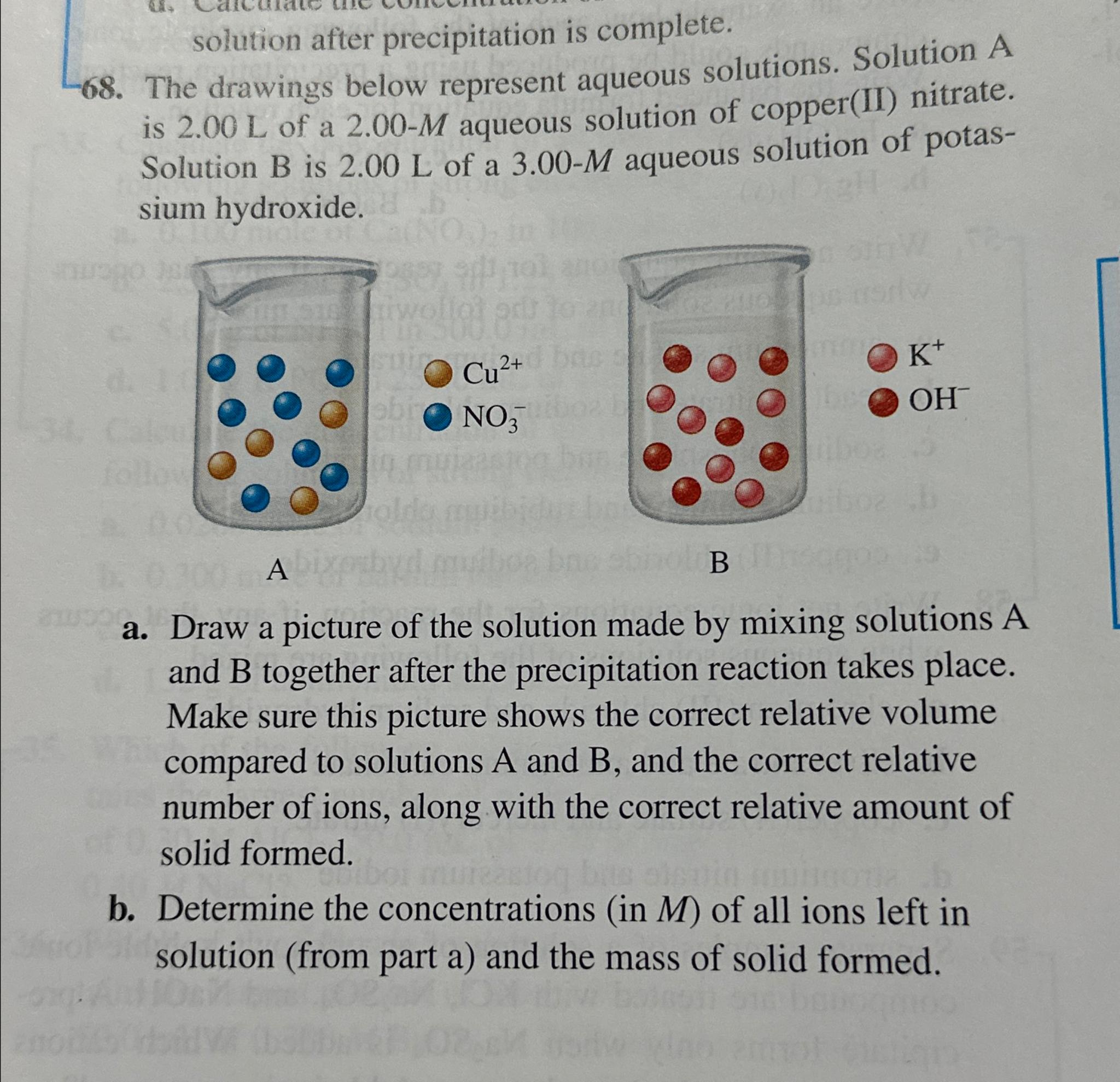 Solved 68. ﻿The drawings below represent aqueous solutions. | Chegg.com
