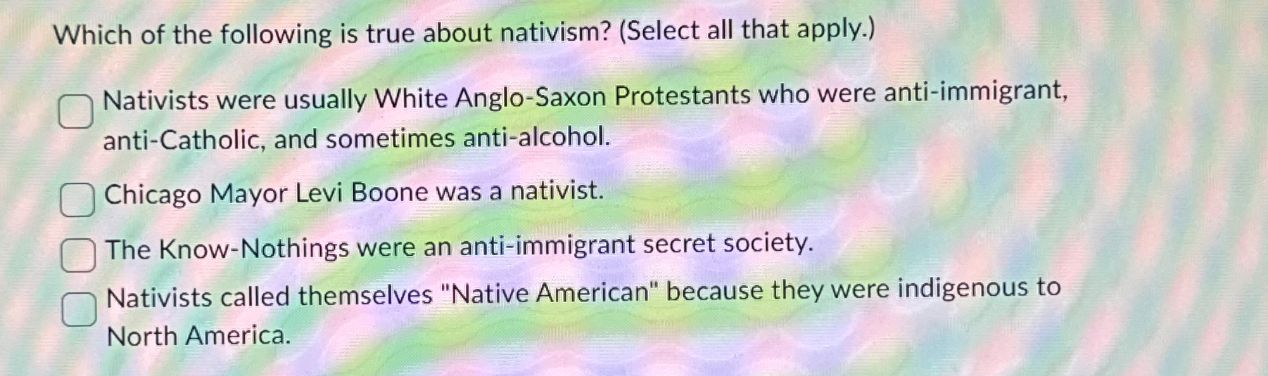 Solved Which of the following is true about nativism? | Chegg.com