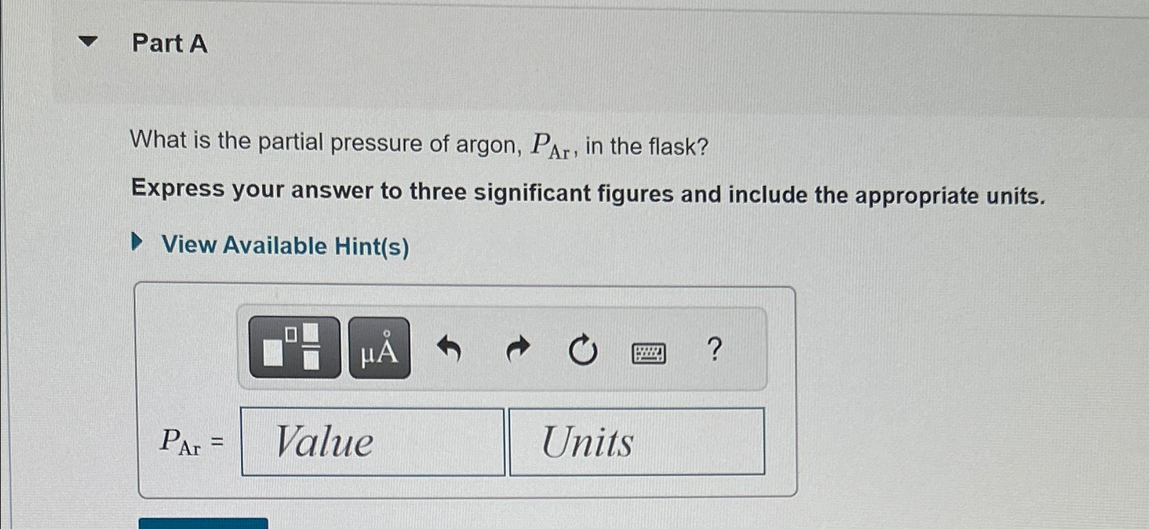 Part AWhat is the partial pressure of argon, PAr, ﻿in | Chegg.com