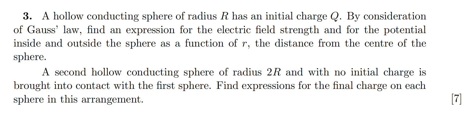 Solved A hollow conducting sphere of radius R ﻿has an | Chegg.com