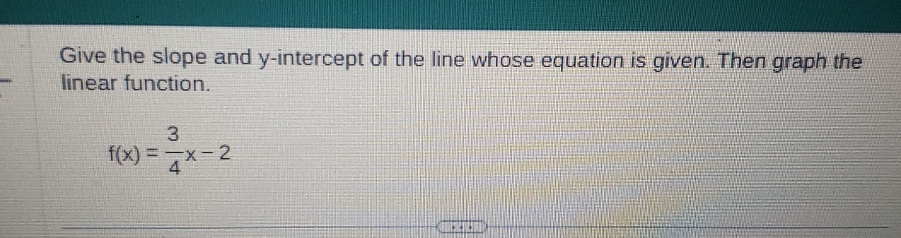 Solved Give the slope and y-intercept of the line whose | Chegg.com