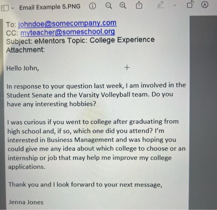 Solved write on each email if it: good or bad example of a | Chegg.com