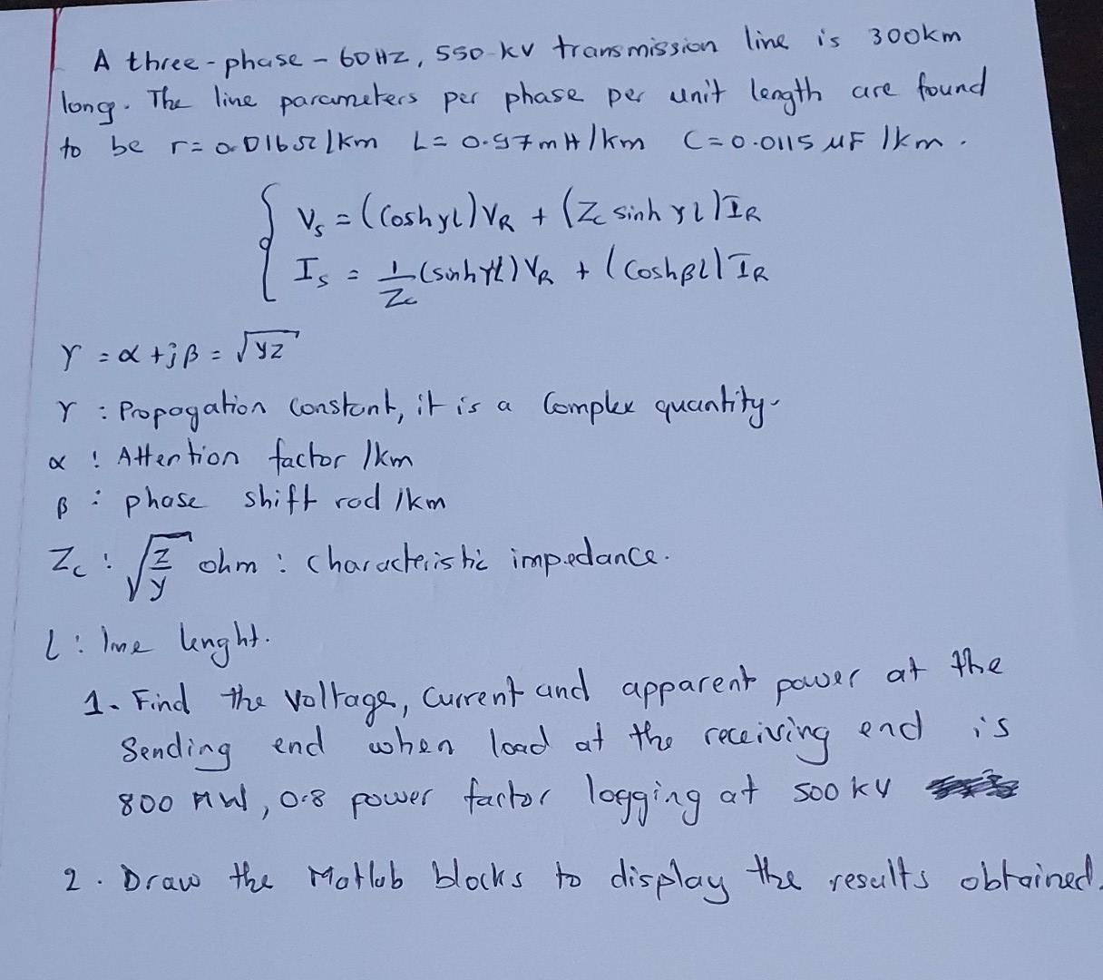 Solved A three-phase-60 Hz, 550kV transmission line is 300 | Chegg.com