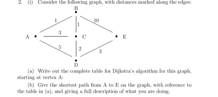Solved (a) Write out the complete table for Dijkstra's | Chegg.com