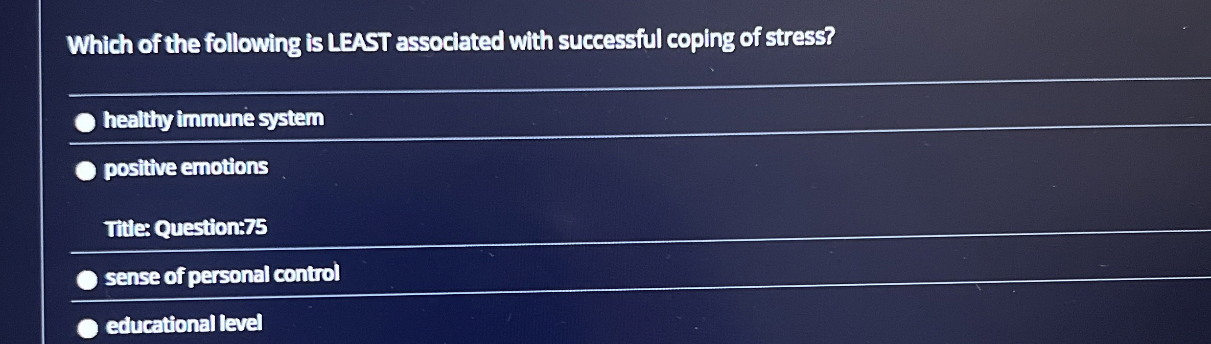 Solved Which of the following is LEAST associated with | Chegg.com