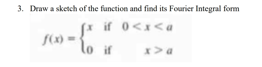 Solved Draw a sketch of the function and find its Fourier | Chegg.com