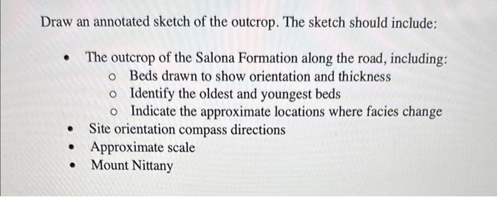 Solved Draw an annotated sketch of the outcrop. The sketch | Chegg.com